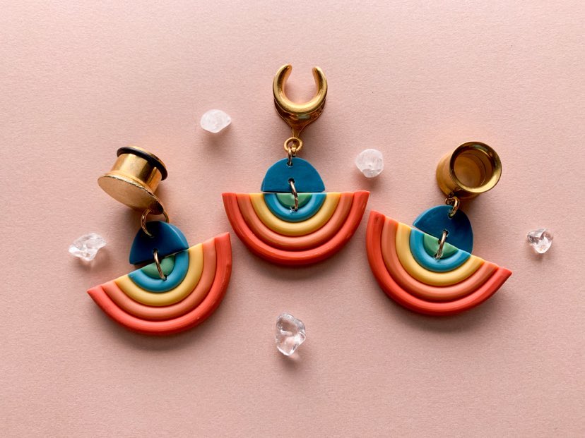 Rainbow Pride Polymer Clay Dangles | The Frilly Feline
