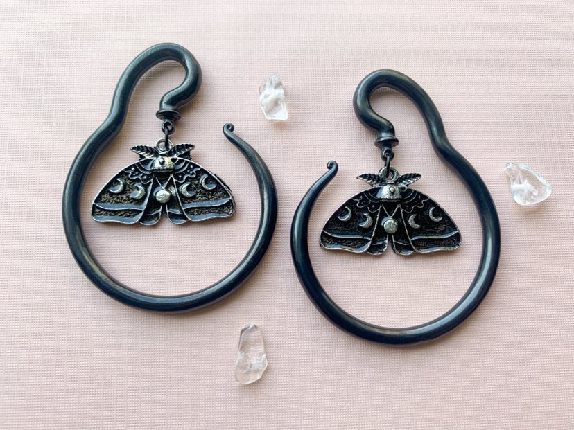 Black Steel Moth Hangers | The Frilly Feline