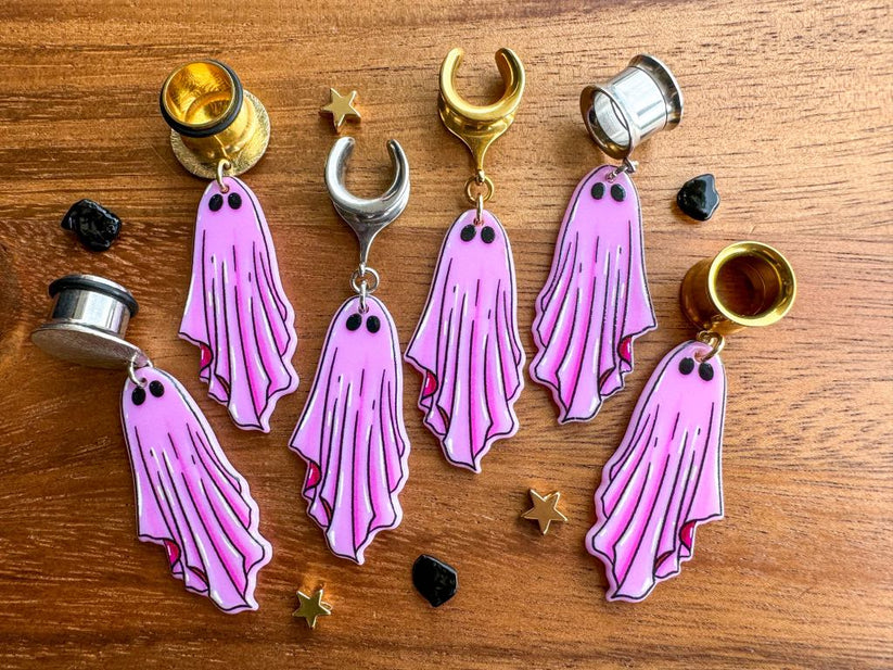 Gold or Silver Pink Ghosts | The Frilly Feline