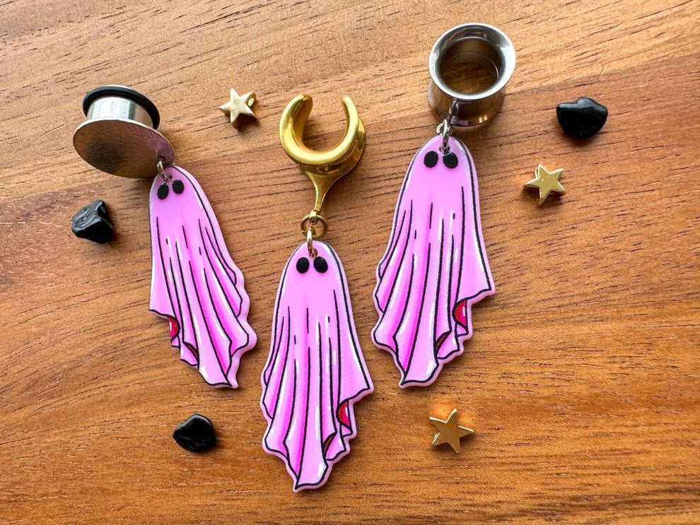 Gold or Silver Pink Ghosts | The Frilly Feline