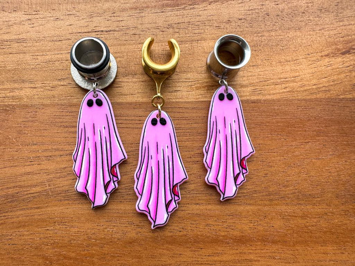 Gold or Silver Pink Ghosts | The Frilly Feline